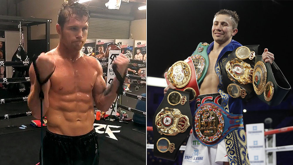 Saúl 'Canelo' Álvarez presume su 'six pack' a Gennady Golovkin