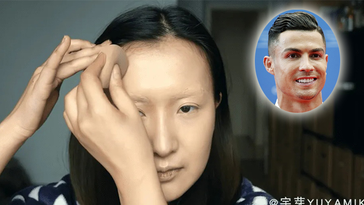 La increíble transformación de una mujer en Cristiano Ronaldo usando ...