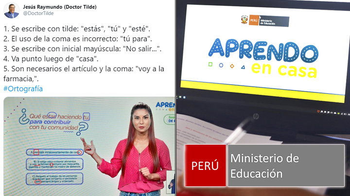 'Doctor Tilde' corrige errores de Aprendo en Casa y Minedu le responde [FOTO]