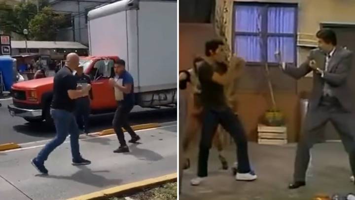 Quisieron pelear, pero terminaron imitando a Don Ramón y al Profesor ...