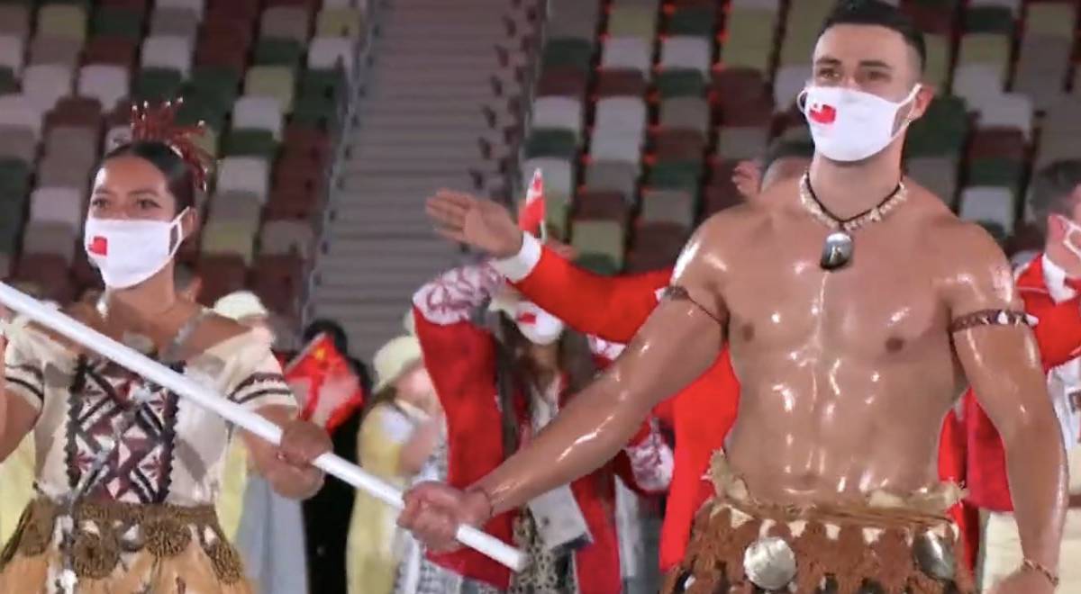 La excéntrica presentación del representante de Tonga en Tokio 2020 - VIDEO