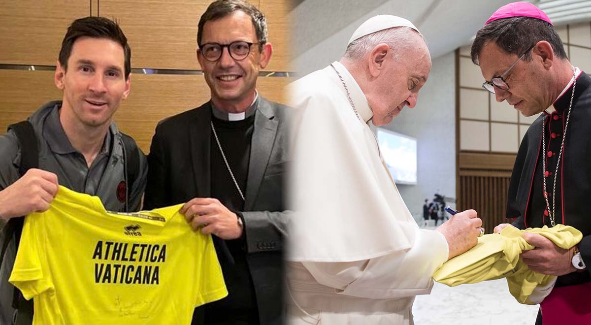 ¿Al equipo de Dios? Messi posó con camiseta de club del Vaticano ...