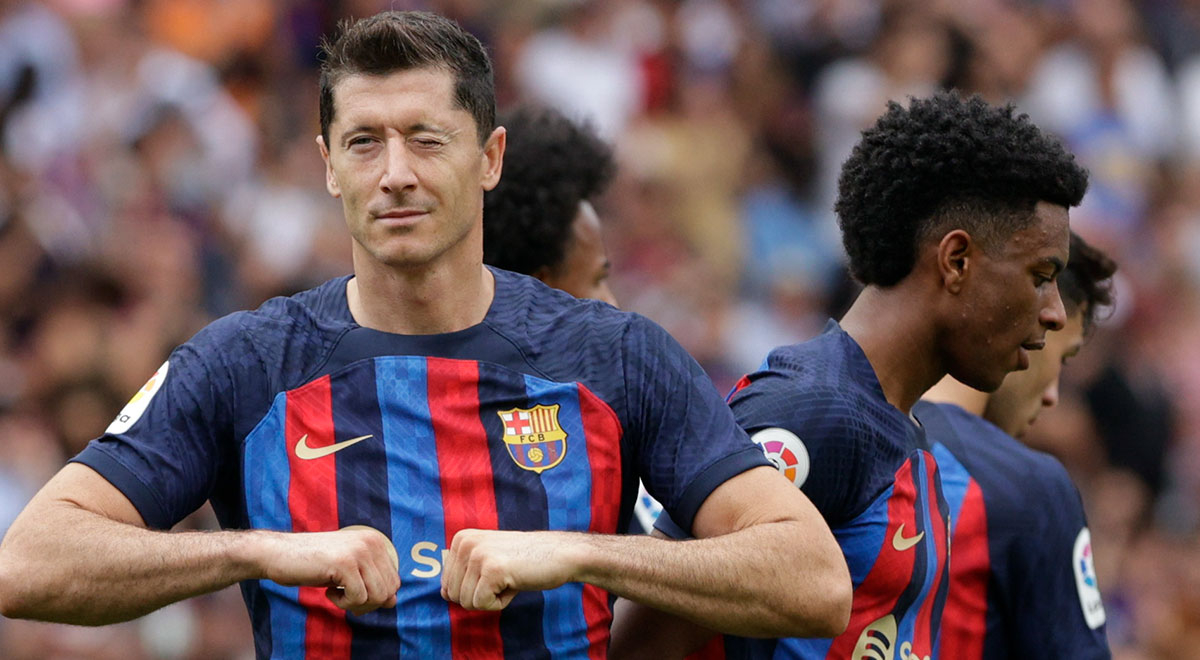 Barcelona vs Elche Robert Lewandowski aparece como cazador del area y se luce con doblete en LaLiga