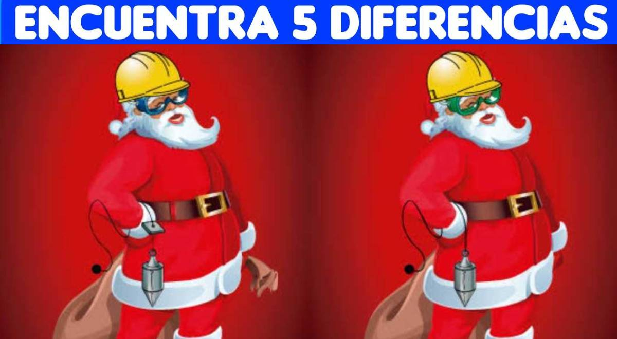 ¿Identificas las 5 diferencias en los Papá Noel? Supera la prueba ...