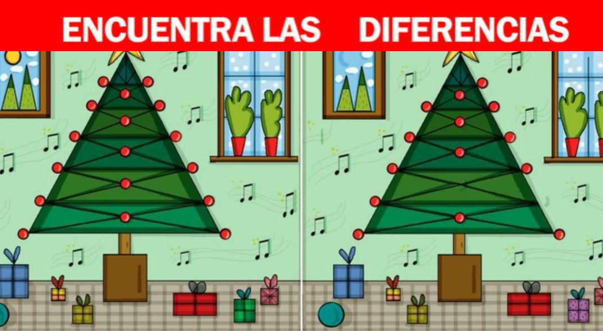 ¿Cuáles son las 8 diferencias? Revisa el desafío navideño y hállalas en ...